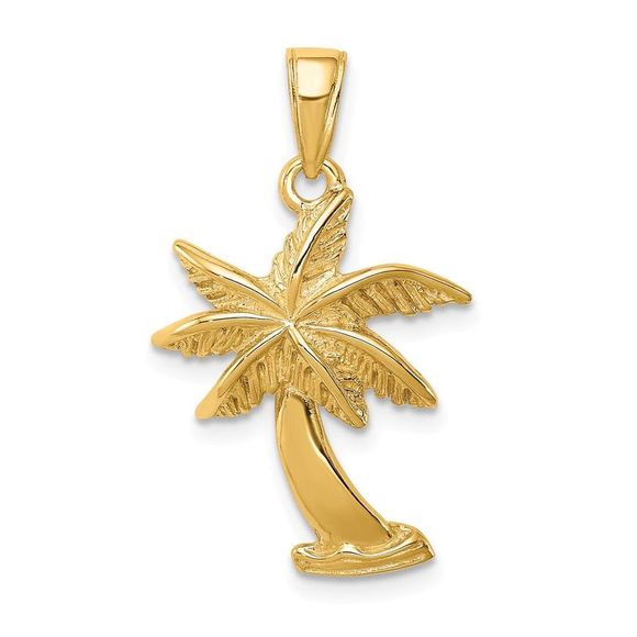Black Bow Jewelry Co. | Jewelry | 4k Yellow Gold Palm Tree Necklace 16 ...